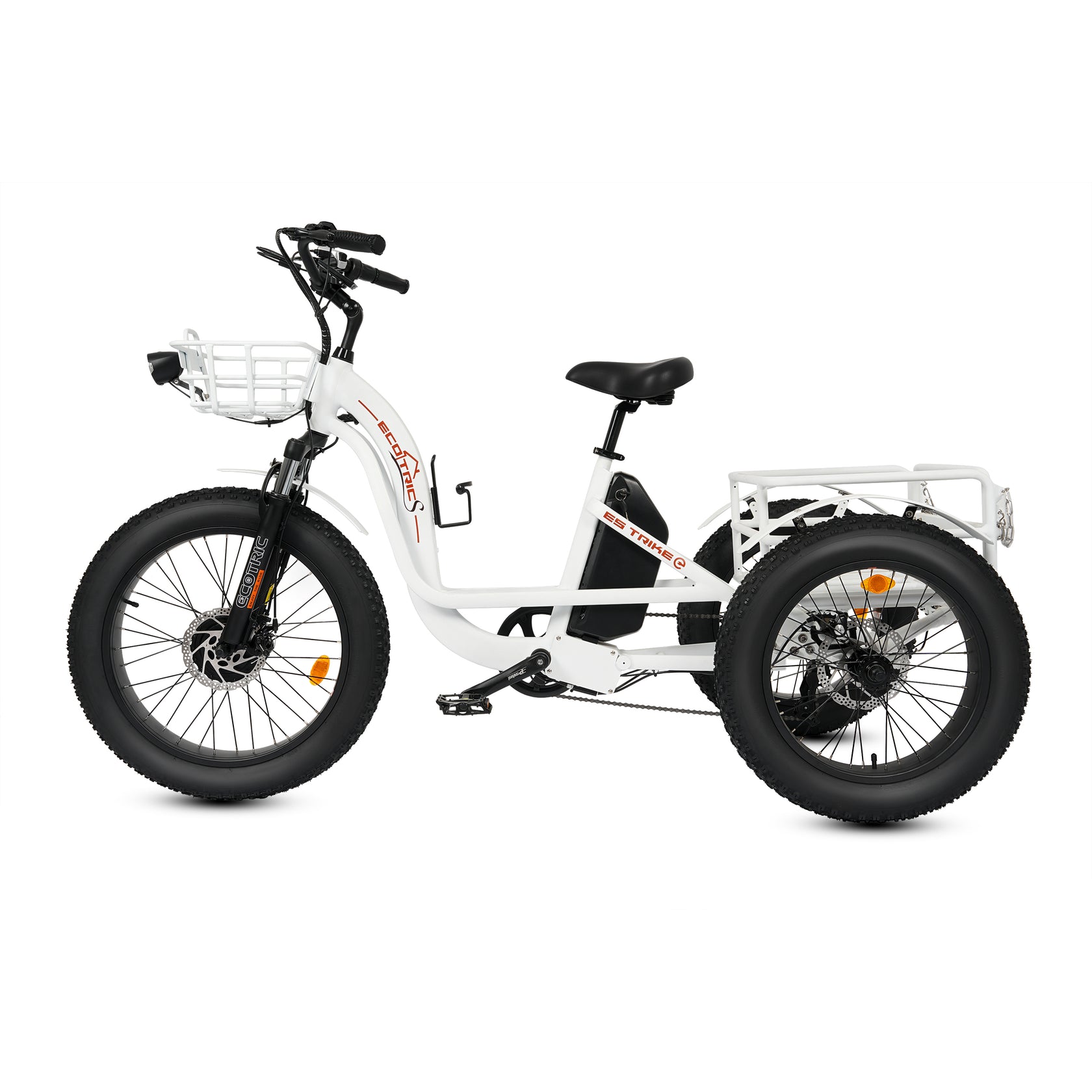 Ecotric 48V 24"x4.0 Front 20"x4.0 Rear Tires Tricycle electric bike wi