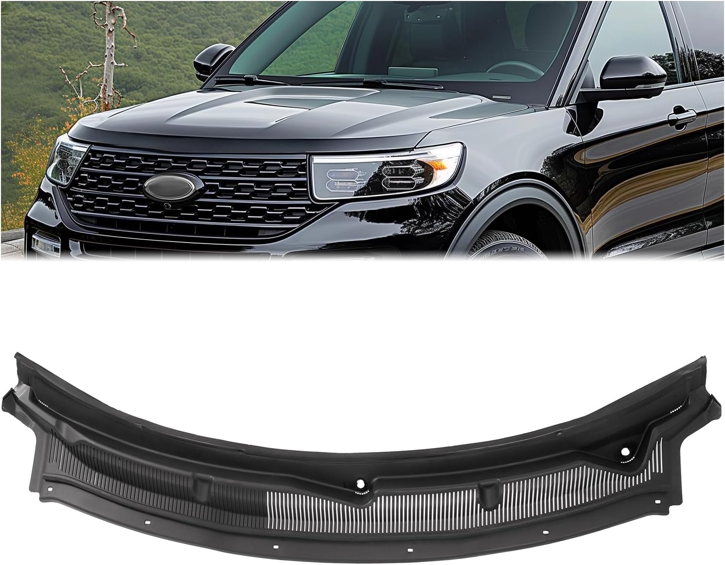 Windshield Wiper Cowl Panel Grille Compatible with 2011-2019 Ford Expl ...