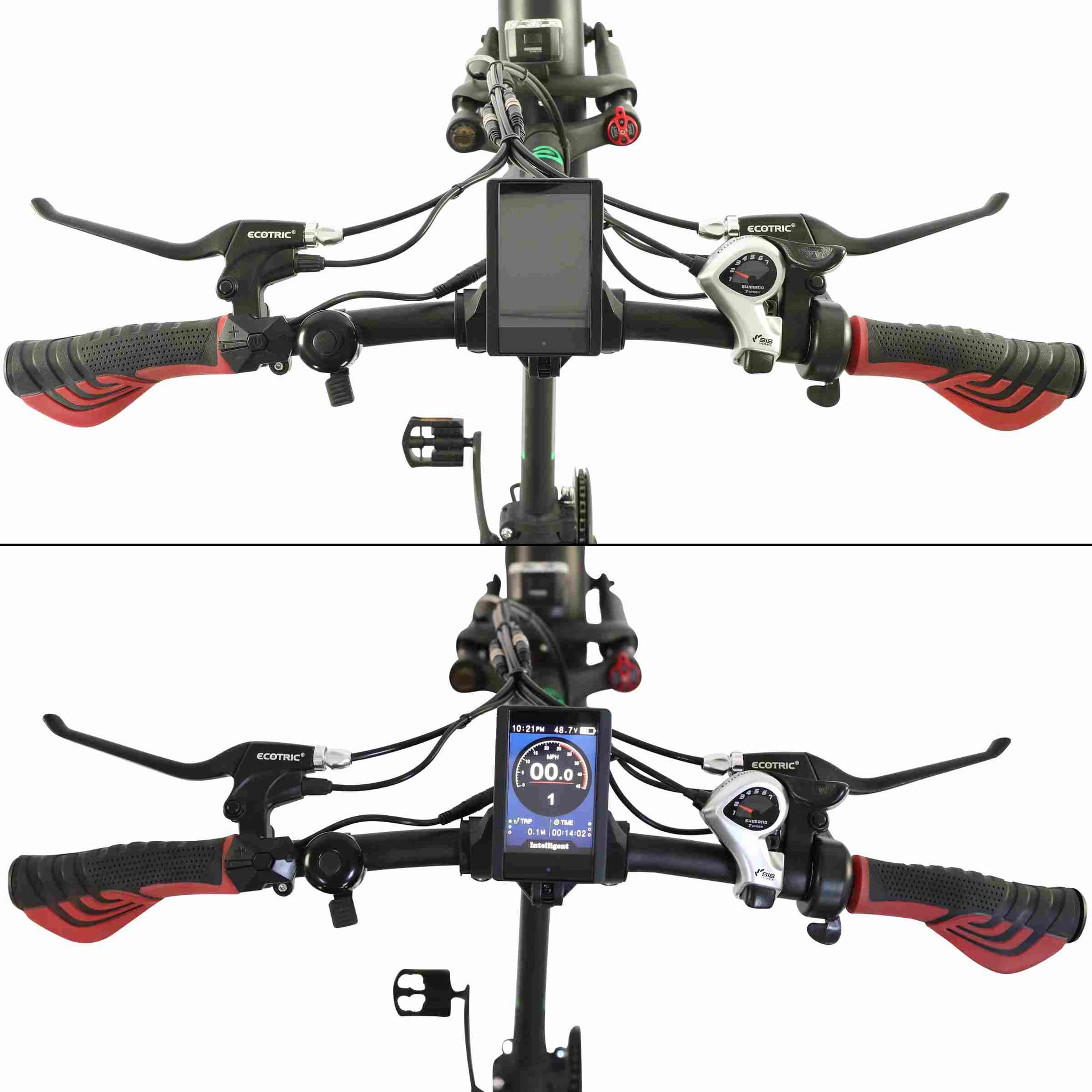 Ecotric 48V Fat Tire Portable and Folding Electric Bike with color LCD