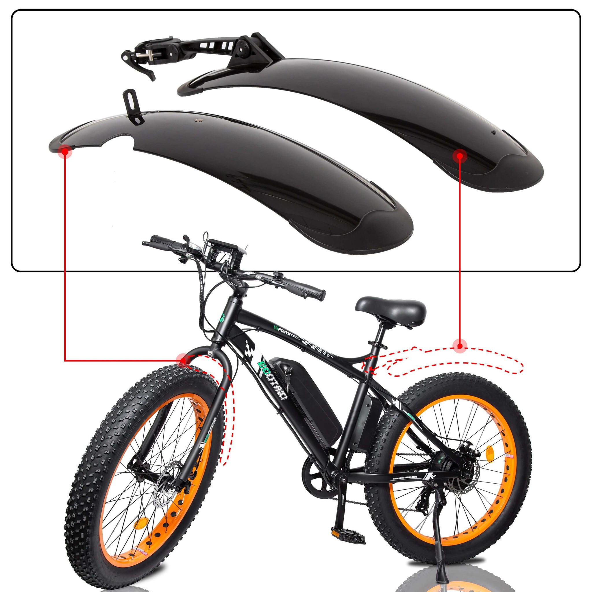 Fenders for 26 Inches Fat Tire Electric Bike and Rocket | ECOTRIC ...